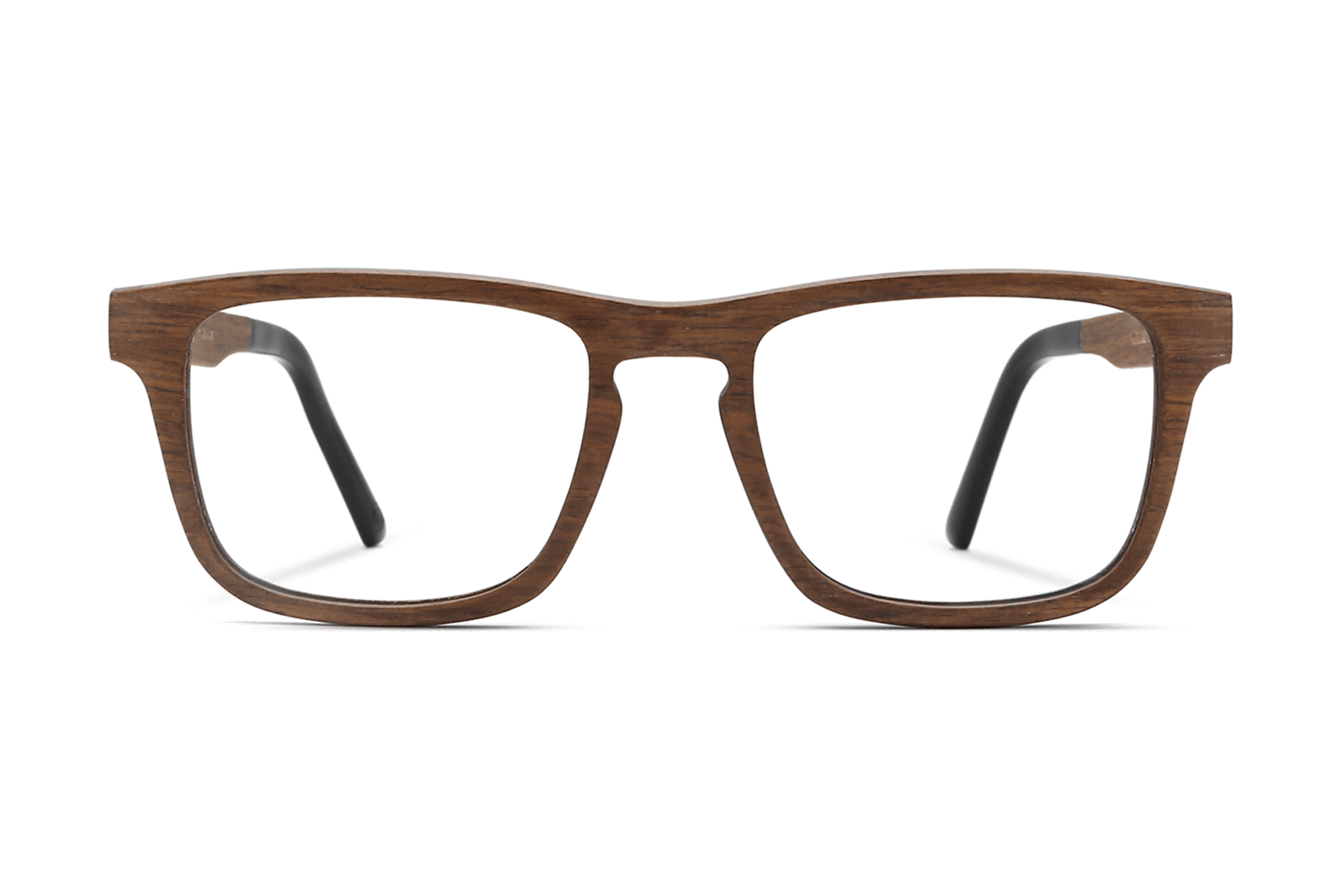 Bold Brown Eyeglasses | Rectangle Brown Oak Wood Glasses | Kraywoods