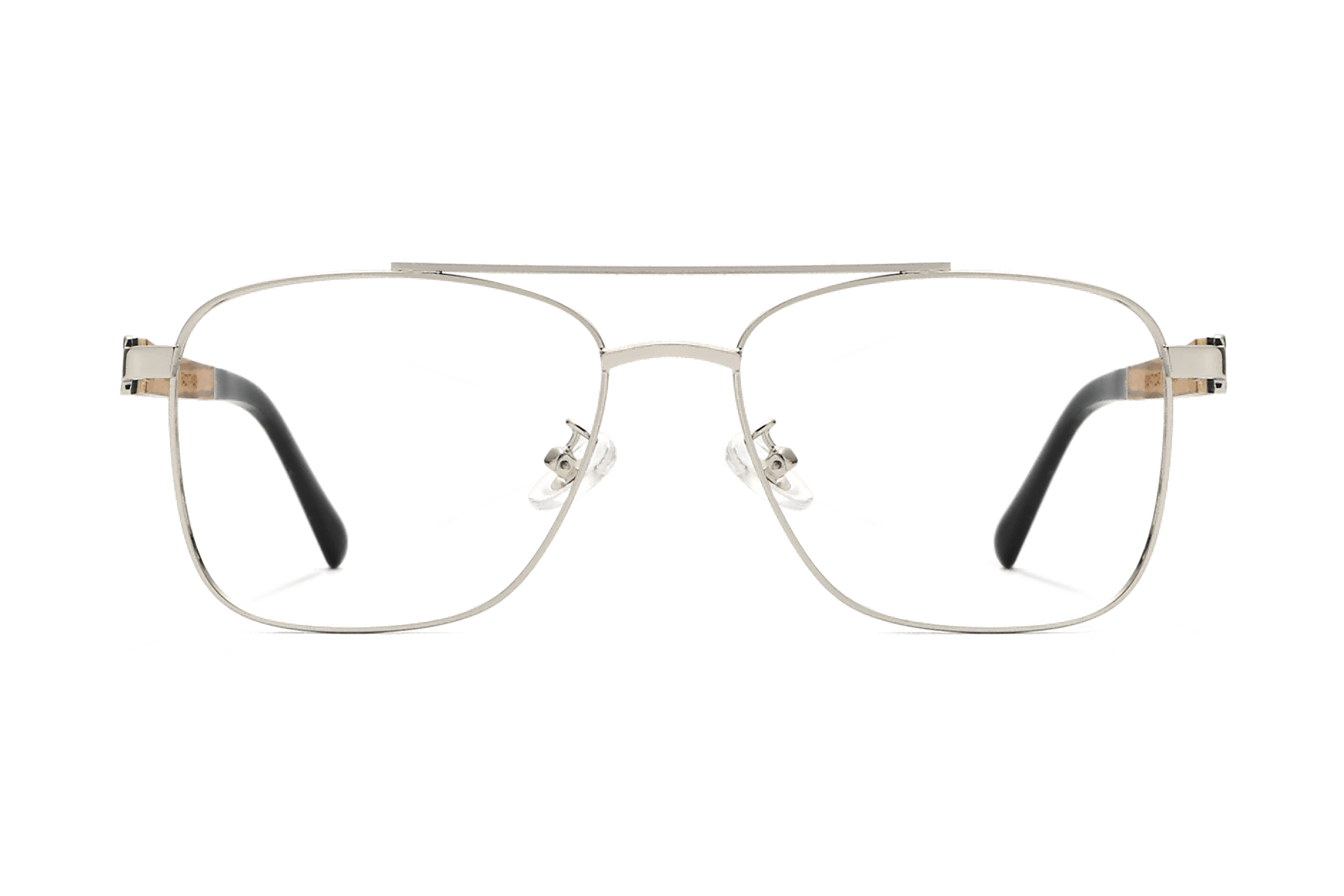 Drive Silver Eyeglasses | Retro Square Aviator Glasses | Kraywoods