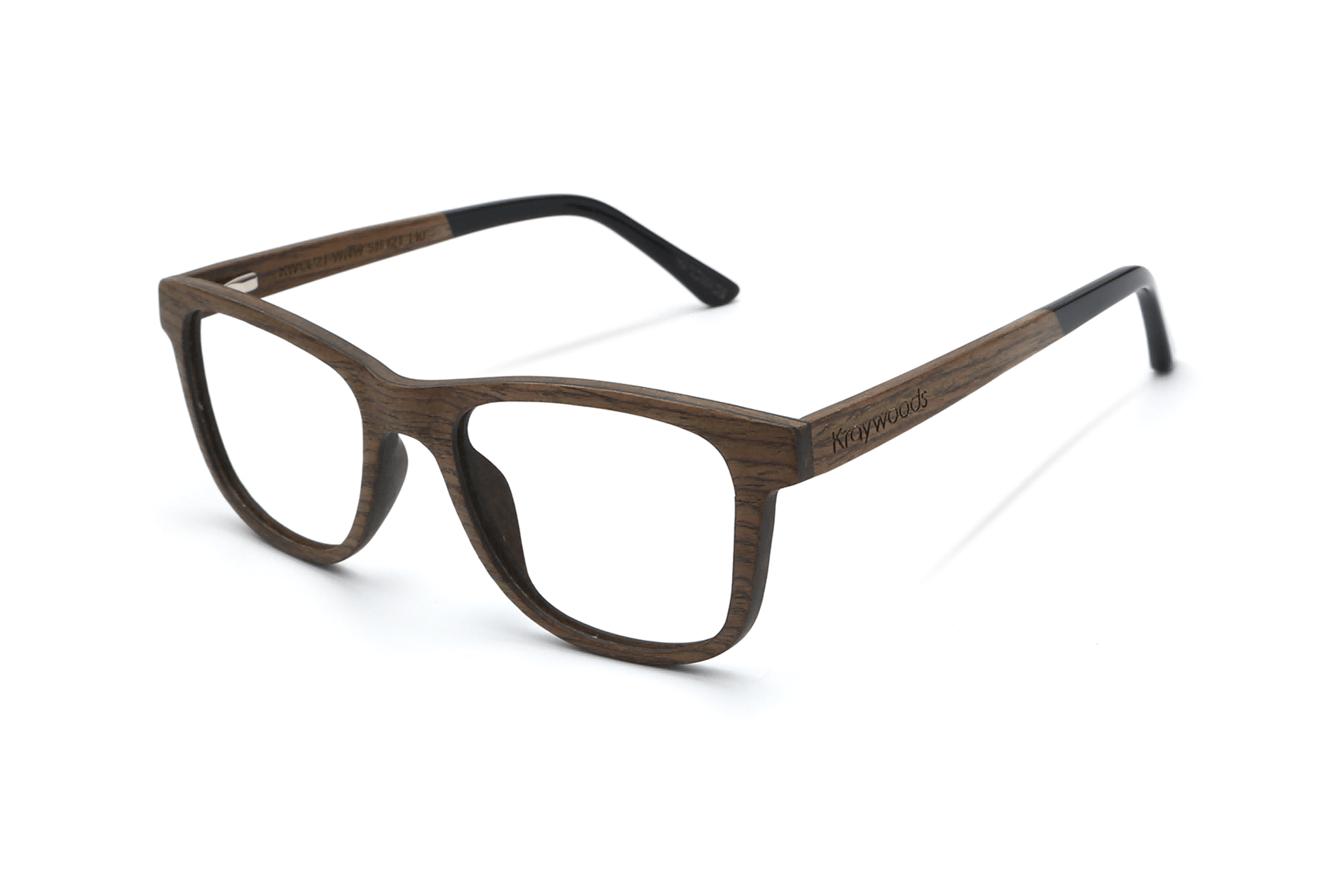 Brave Brown Eyeglasses | Square Walnut Wood Glasses | Kraywoods