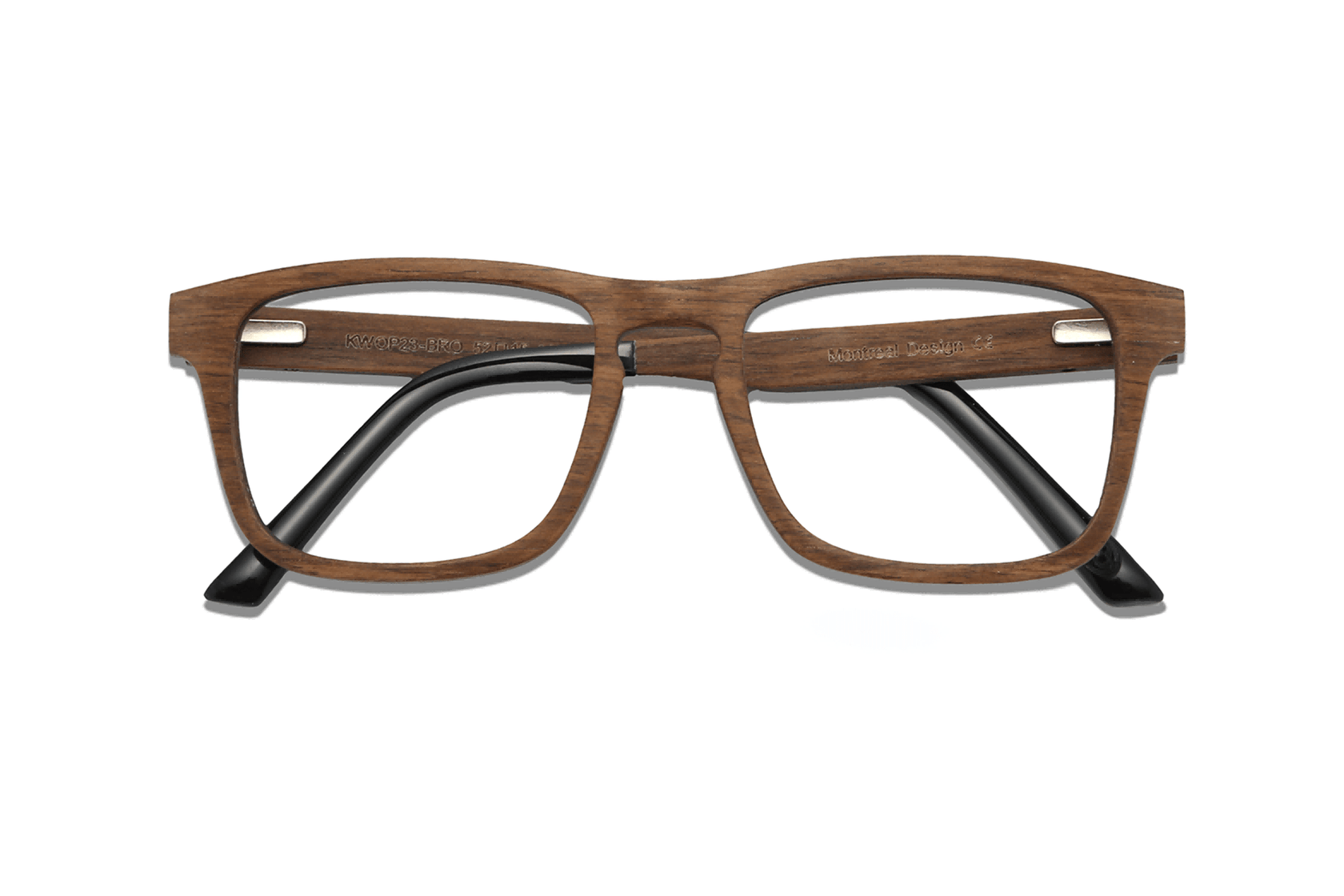 Bold Brown Eyeglasses | Rectangle Brown Oak Wood Glasses | Kraywoods