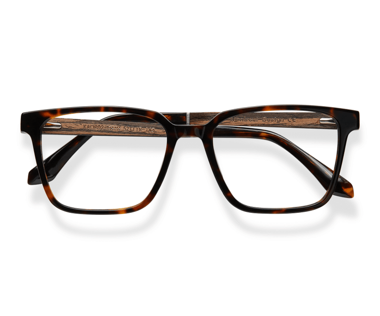 Brave Brown Eyeglasses | Square Walnut Wood Glasses | Kraywoods