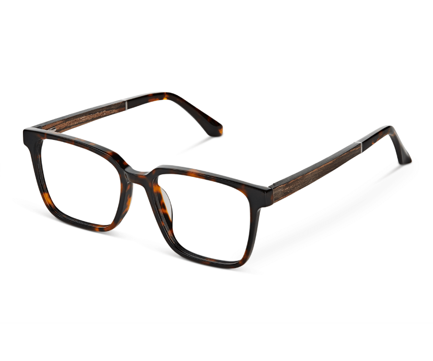 Brave Brown Eyeglasses | Square Walnut Wood Glasses | Kraywoods